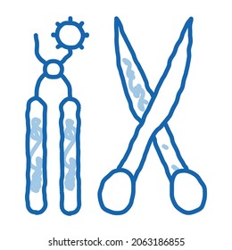 Leather Craft Scissors Punch Tool Sketch Stock Vector (Royalty Free ...