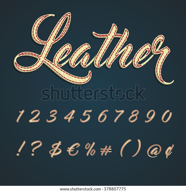 Leather Numbers Characters Made By Leather Stock Vector (Royalty Free ...