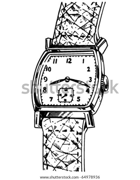 Leather Strap Watch Retro Clipart Illustration Stock Vector (Royalty ...