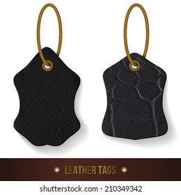 Leather Tags Set Vector Illustration Stock Vector (Royalty Free) 210349342