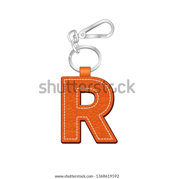 Leather Texture Key Chain Letter R Stock Vector (Royalty Free ...