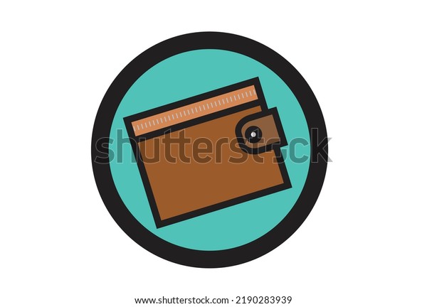 Leather Wallet Outline Art Framed Circle Stock Vector (Royalty Free ...