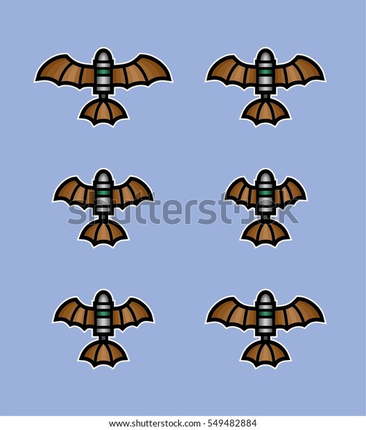 Leather Wings Aircraft Animation Sprite Sheet Stock Vector (Royalty ...