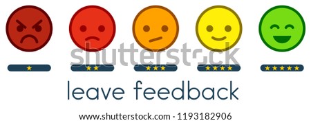 Leave Feedback Vote Scale Color Emoticons Stock Vector (Royalty Free ...