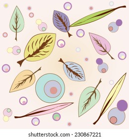 Leaves Bubbles Seamless Pattern Texture Background Stock Vector ...