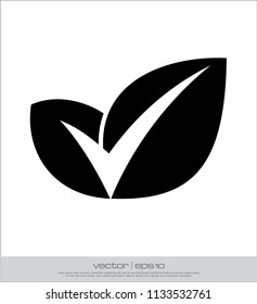 Leaves Check Mark Logo Stock Vector (Royalty Free) 1133532761 ...