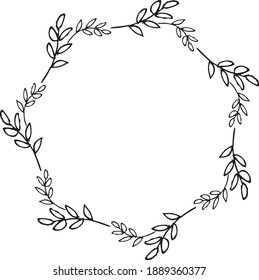 Leaves Hand Illustrated Frame Border Vector Stock Vector (Royalty Free ...