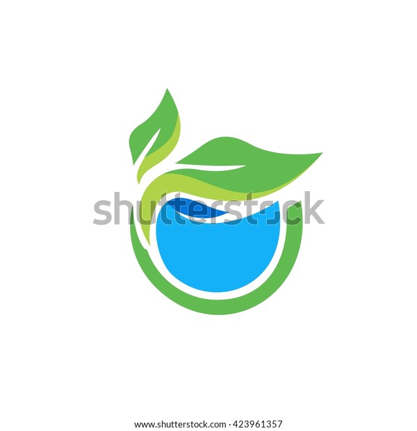 Leaves Logo Leave Floating On Water Stock Vector (Royalty Free ...