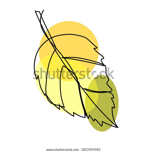Leaves Tree Continuous Line Art Outline Stock Vector (Royalty Free ...