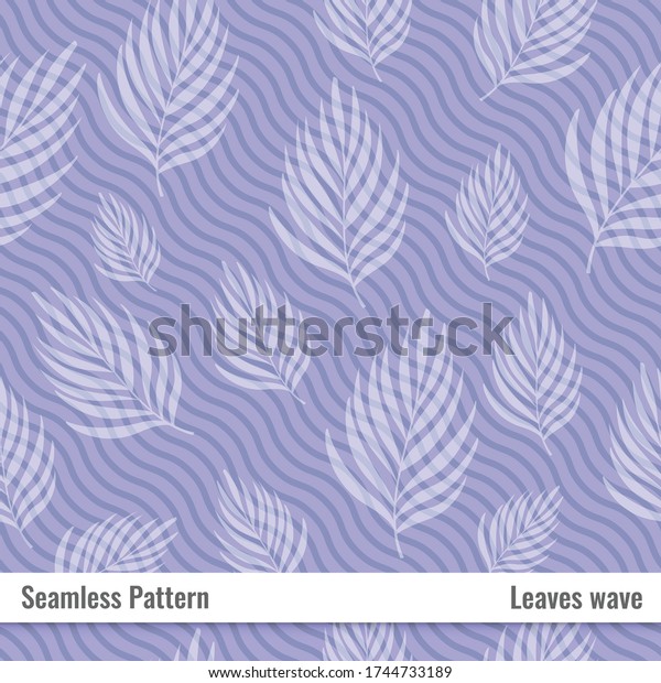 Leaves Wave Seamless Pattern Illustration Design Stock Vector (Royalty ...