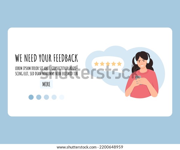 Leaving Feedback Concept Web Girl Taking Stock Vector (Royalty Free ...