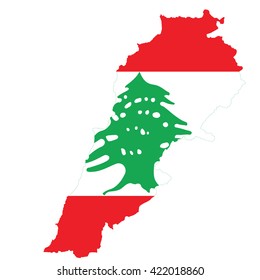 Lebanon Country Flag Map Shape National Stock Vector (Royalty Free ...