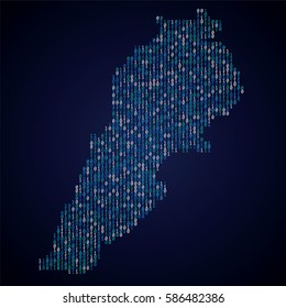 Lebanon Country Map Made Binary Code Stock Vector (Royalty Free ...