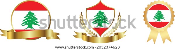 Lebanon Flags Symbols Countries Map Stock Vector (Royalty Free ...