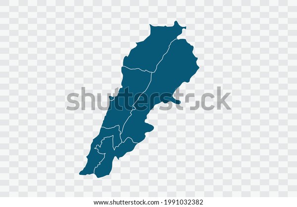 Lebanon Map Blue Color On Backgound Stock Vector (Royalty Free ...