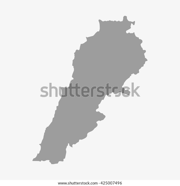 Black And White Map Lebanon