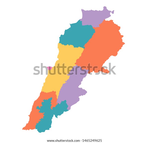 Lebanon Map Regions Vector Flat Illustration Stock Vector (Royalty Free ...
