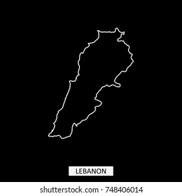 Lebanon Outline Map Stroke Name Country Stock Vector (Royalty Free ...