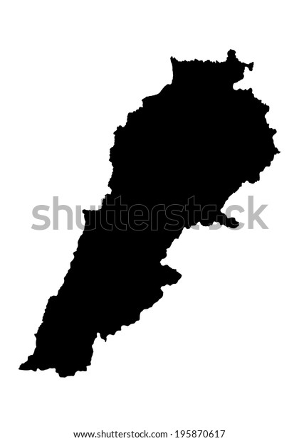 Lebanon Vector Map Silhouette High Detailed Stock Vector (Royalty Free ...