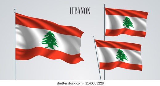Wavy flag of Lebanon Royalty Free Stock SVG Vector and Clip Art