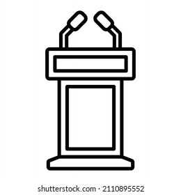 Lectern Vector Outline Icon Isolated On Stock Vector (Royalty Free ...