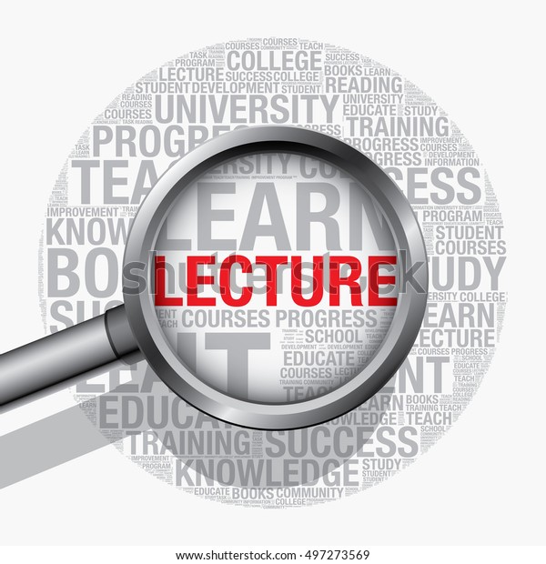 Lecture Word Cloud Magnifying Glass Vector Stock Vector (Royalty Free ...