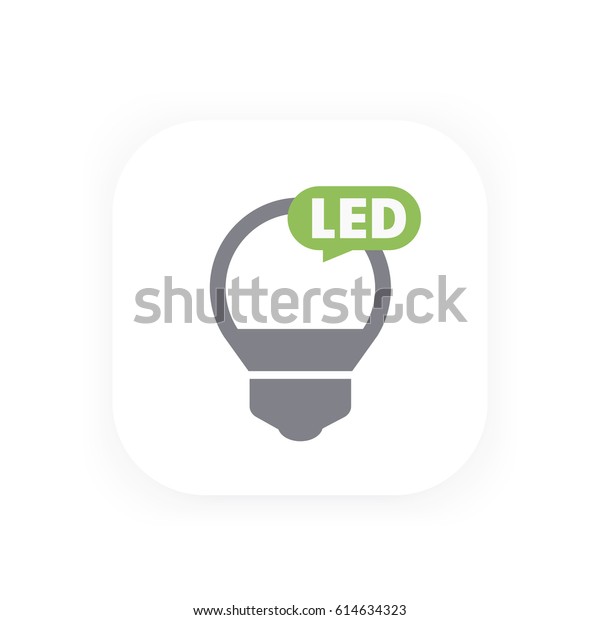 Led Bulb Icon Vector Pictogram Stock Vector (Royalty Free) 614634323