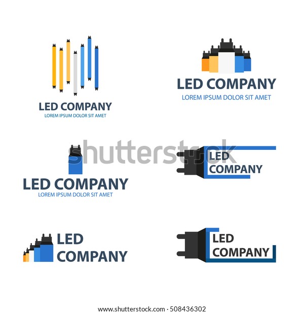 Led Bulb Logo Set Led Company Stock Vector (Royalty Free) 508436302