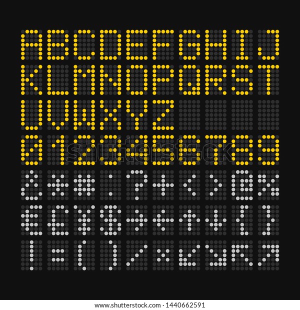 Led Digital Font On Black Background Stock Vector (Royalty Free ...