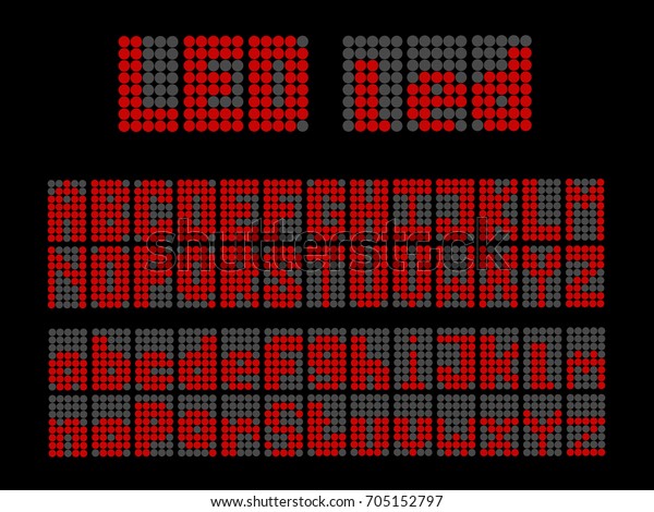 Led Font Digital Alphabet Uppercase Font: vector de stock (libre de ...