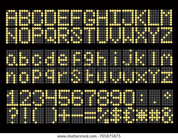 Led Font Digital Alphabet Uppercase Font Stock-vektor (royaltyfri ...