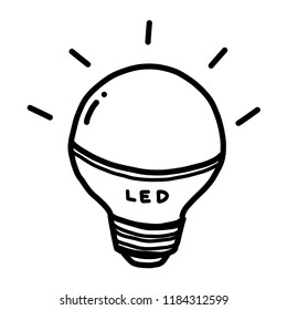 Led Light Bulb Cartoon Vector Illustration Stock Vector (Royalty Free ...