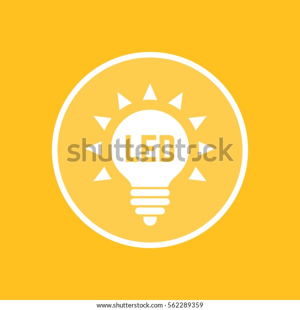 Led Light Bulb Icon Circle Vector 스톡 벡터(로열티 프리) 562289359