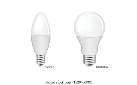 Led Light Bulb Mock Set Realistic Stock Vector (Royalty Free ...