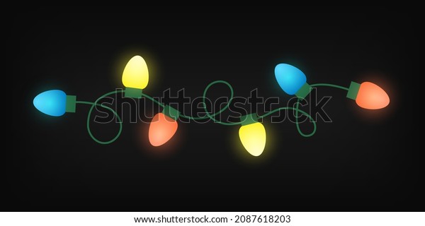 Led Light Bulbs Border Led Christmas Stock Vector (Royalty Free ...