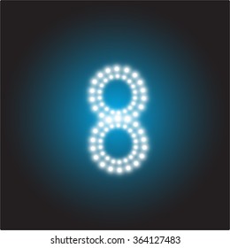 Led Light Number Eight Vector Illustration Stock Vector (Royalty Free ...
