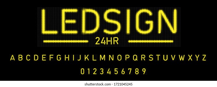 Led Sign Font Numbers Design Stock Vector (Royalty Free) 1721045245