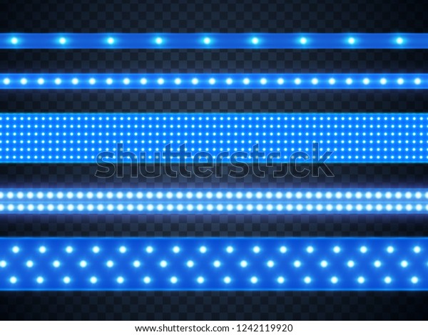 Led Strip Bright Blue Light Realistic Stock Vector (Royalty Free ...
