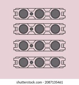Led Strip Lights Icons Set Outline Stock Vector (Royalty Free ...