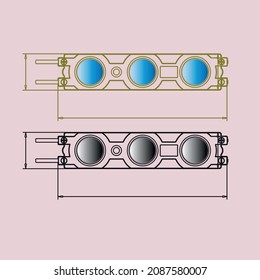 Led Strip Lights Icons Set Outline Stock Vector (Royalty Free ...
