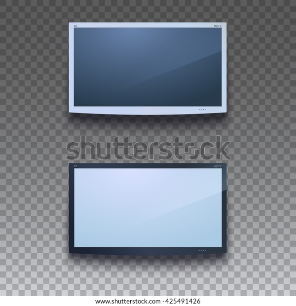 Led Tv Hanging On Wall Transparent Stock Vector (Royalty Free ...