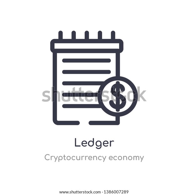 Ledger Outline Icon Isolated Line Vector Stock Vector (Royalty Free ...