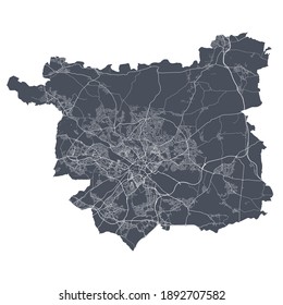 Leeds Map Detailed Vector Map Leeds Stock Vector (Royalty Free ...