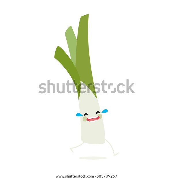 Leek Cute Face Illustration Funny Healthy Stock Vector (Royalty Free ...
