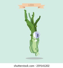 Leek Vegetable Cartoon Vector Illustration Stock Vector (Royalty Free ...