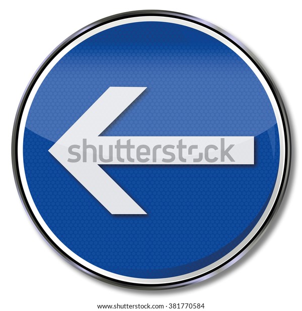 Left Arrow Traffic Direction Only Left Stock Vector (Royalty Free ...