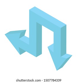 Left Bend Arrow Icon Isometric Design Stock Vector (Royalty Free ...