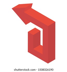 Left Bend Arrow Icon Isometric Design Stock Vector (Royalty Free ...