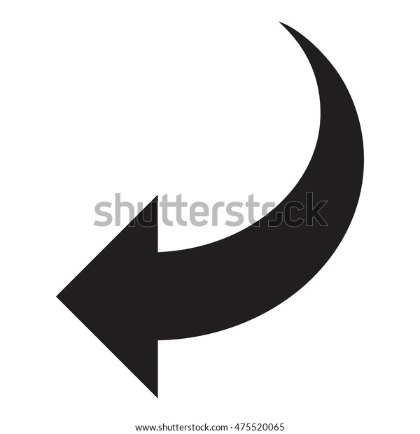 Left Down Arrow Curve Icon Arrow Stock Vector (Royalty Free) 475520065