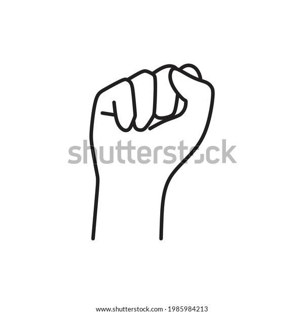 Left Hand Clenched Icon Line Art Stock Vector (Royalty Free) 1985984213 ...